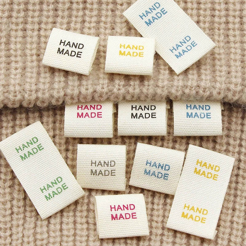 50Pcs-Hand-Made-Labels-Cotton-Cloth-Tags-Handmade-Tags-for-Clothes ...