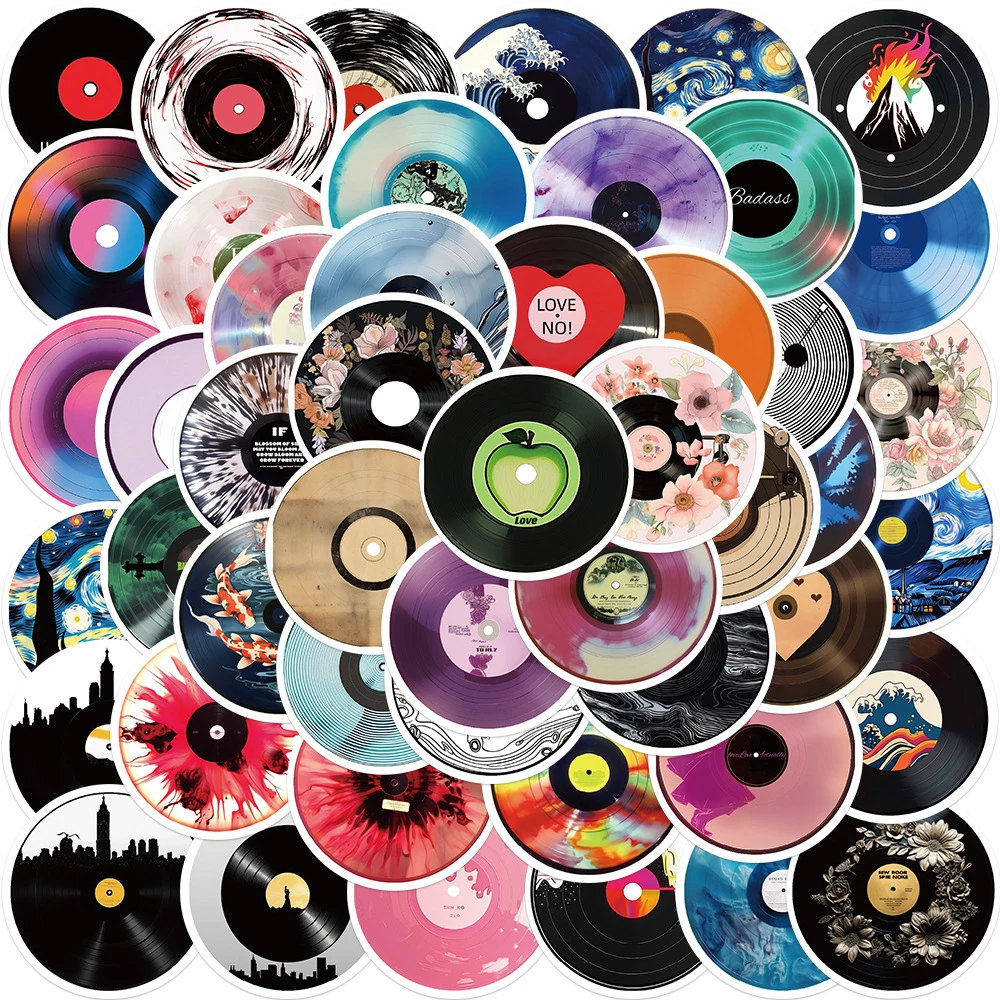 10-30-50pcs-Funny-Vinyl-Record-CD-Music-Graffiti-Stickers-Motorcycle ...