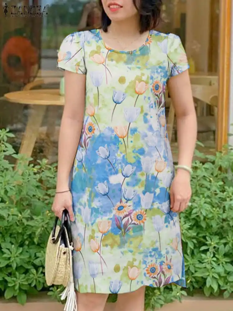 ZANZEA-Summer-Bohemian-Women-Floral-Printed-Sundress-Work-Vestido ...