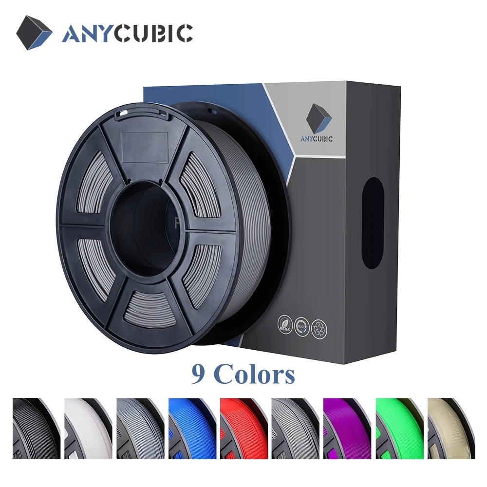 ANYCUBIC 3d Printer Filament 1.75mm PLA Filament 1KG/Roll 9 Colors Neat ...