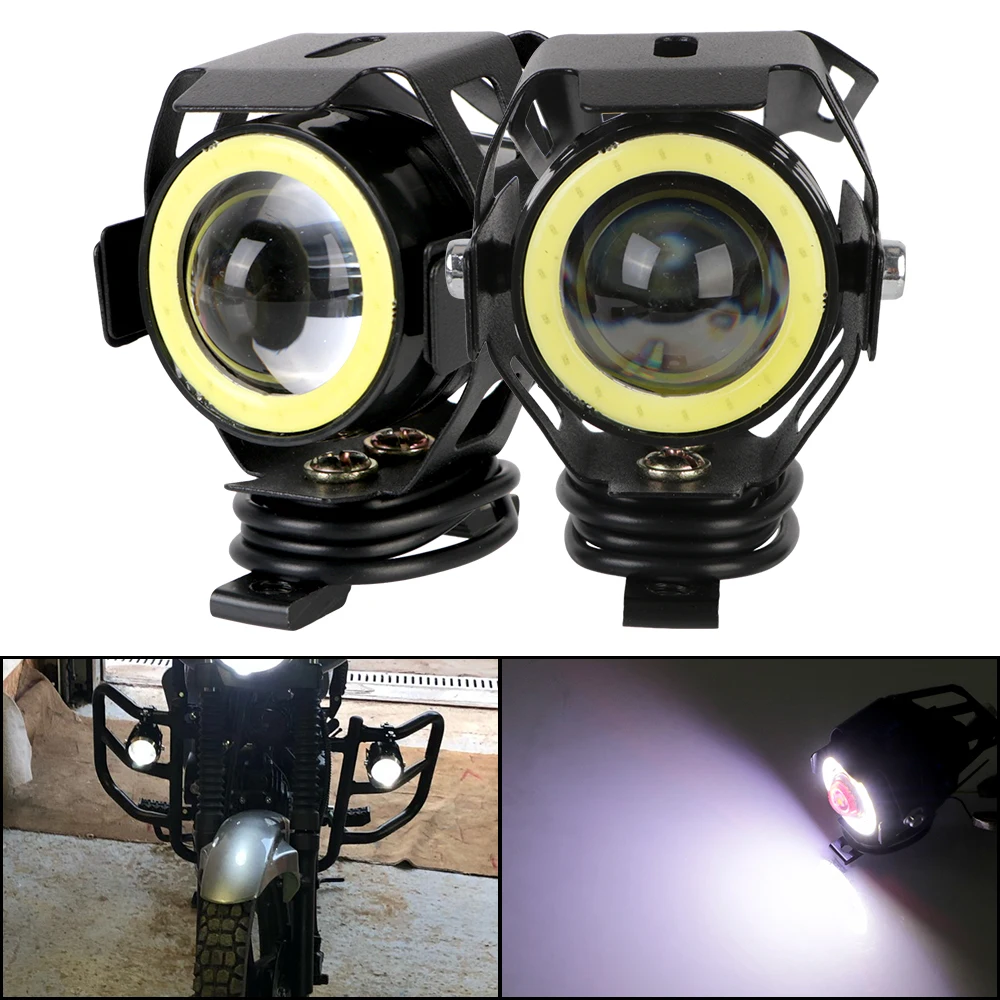 12V-80V-Motorcycle-Spotlights-Flashing-Day-Running-Lights-LED-Laser ...