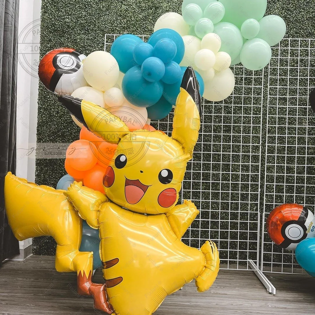 75PCS-Pokemon-Pikachu-Balloon-Arch-Kit-Green-Yellow-Blue-Latex-Balloon ...