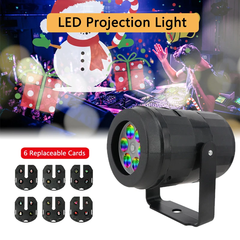 Christmas-Projector-Lights-6-Pattern-Interchangeable-Card-LED-Stage ...
