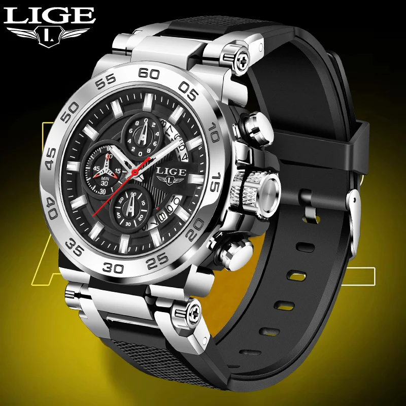 LIGE-Casual-Sport-Quartz-Man-Watch-Outdoor-Fashion-Silicone-Watches-for ...