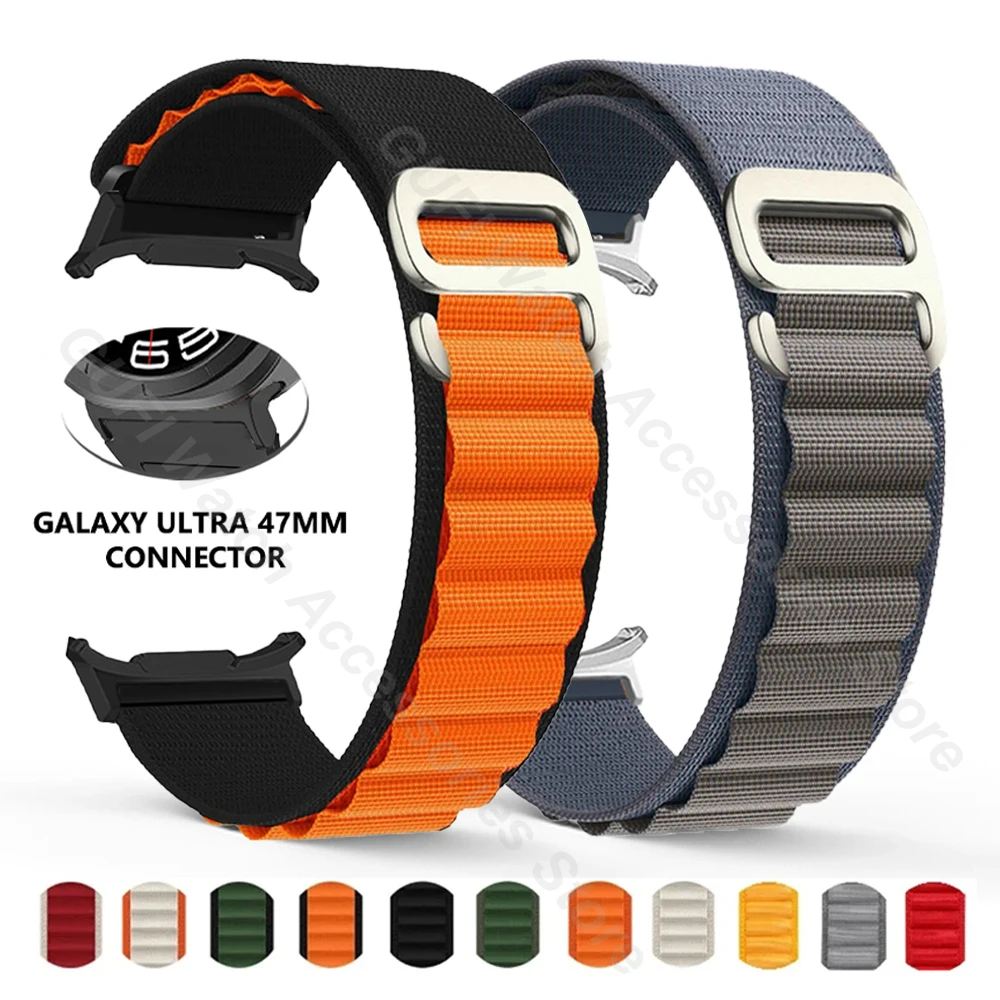 Nylon-Alpine-Band-for-Samsung-Galaxy-Watch-Ultra-47mm-Loop-Strap-For ...