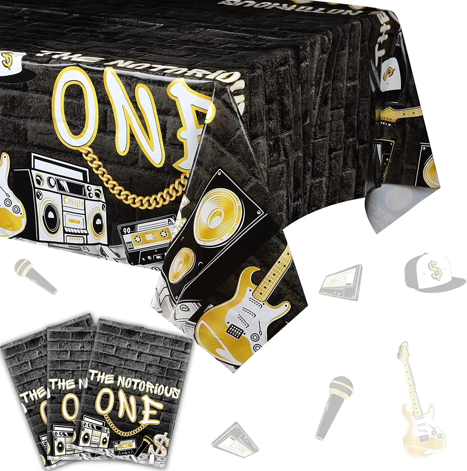 The-Notorious-One-Tablecloth-for-Boys-Hip-Hop-Party-Decorations-Black ...