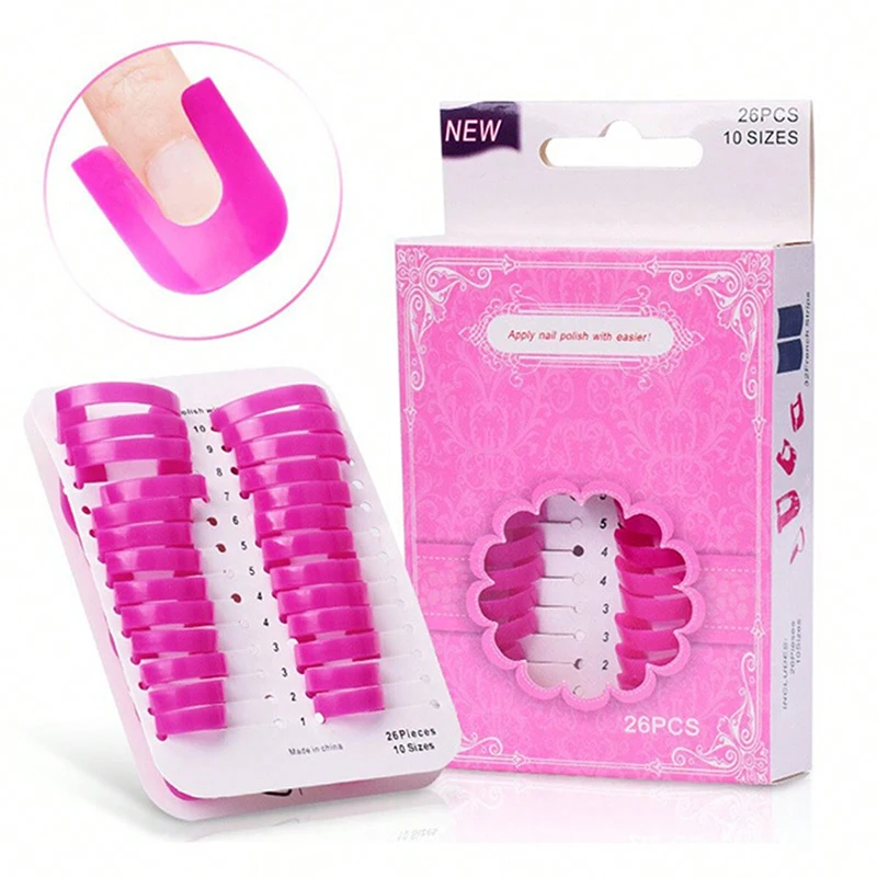 26pcs-set-10-Sizes-G-Curve-Shape-Varnish-Shield-Nail-Protector-Finger ...