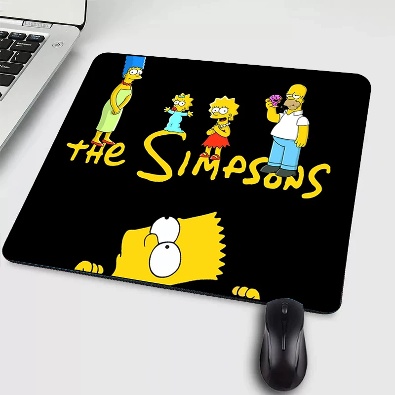 검은 색 작은 마우스 패드 Simpsons s Gabinete Pc 게이머 Completo 노트북 책상 매트 Tapis De ...