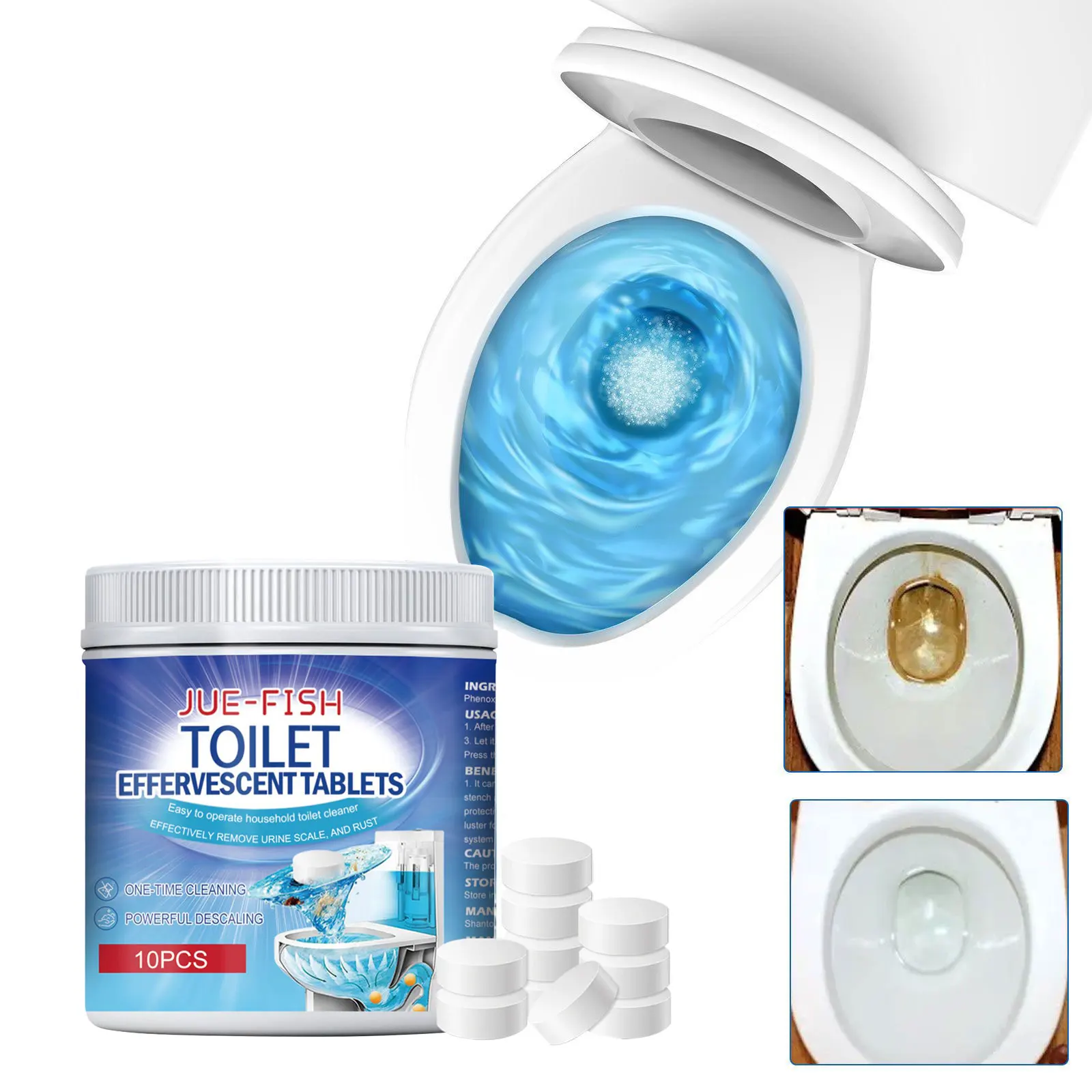 Toilet-Bowl-Cleaner-Tablets-Deodorant-Yellow-Dirt-Remove-Odor-Bleach ...