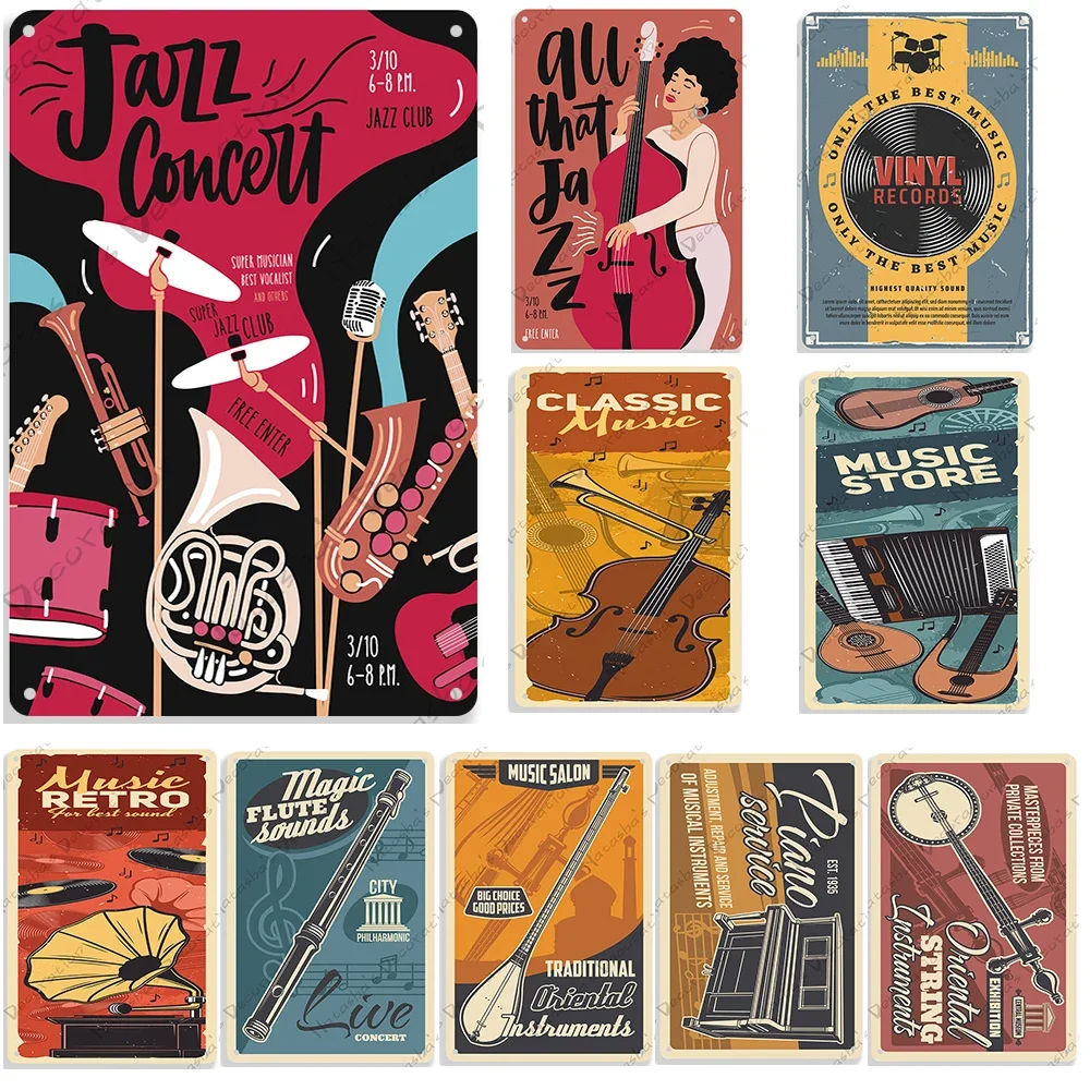 Music-Wall-Plate-Rock-Metal-Plaque-Vintage-Poster-Club-Pub-Bar-Home ...