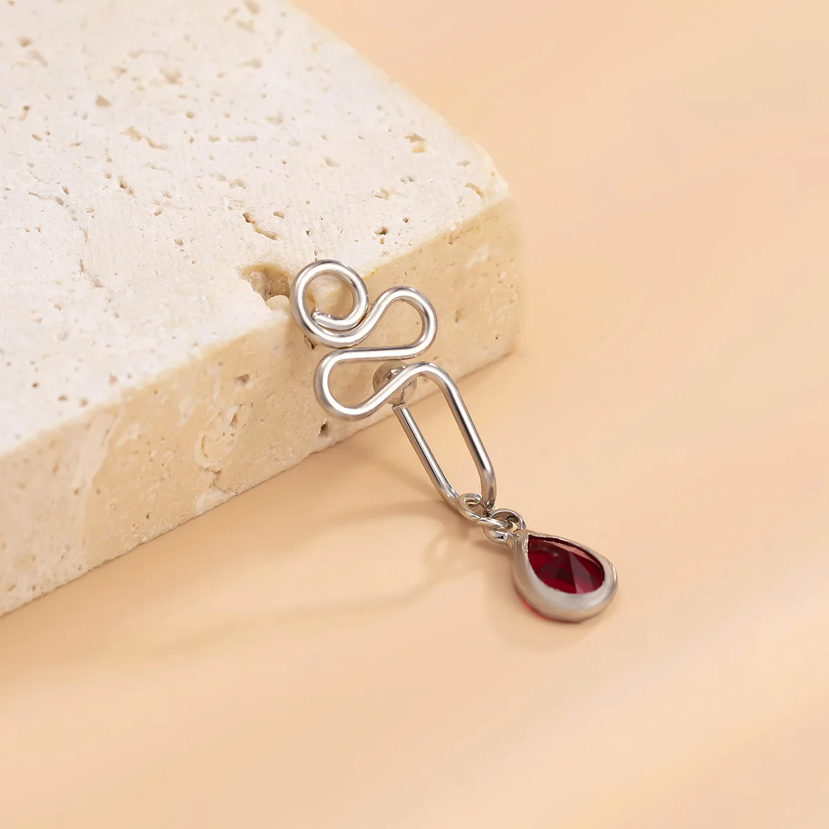 Piercing au nez,21--Mode fil de cuivre spirale faux nez Piercing femmes ...