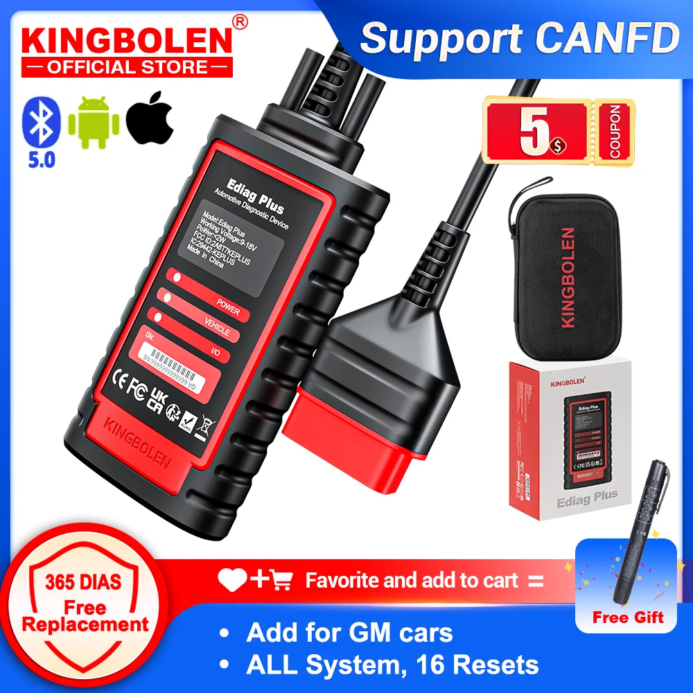 KINGBOLEN Ediag Plus CANFD Protocol ALL System ECU Coding Active Test ...