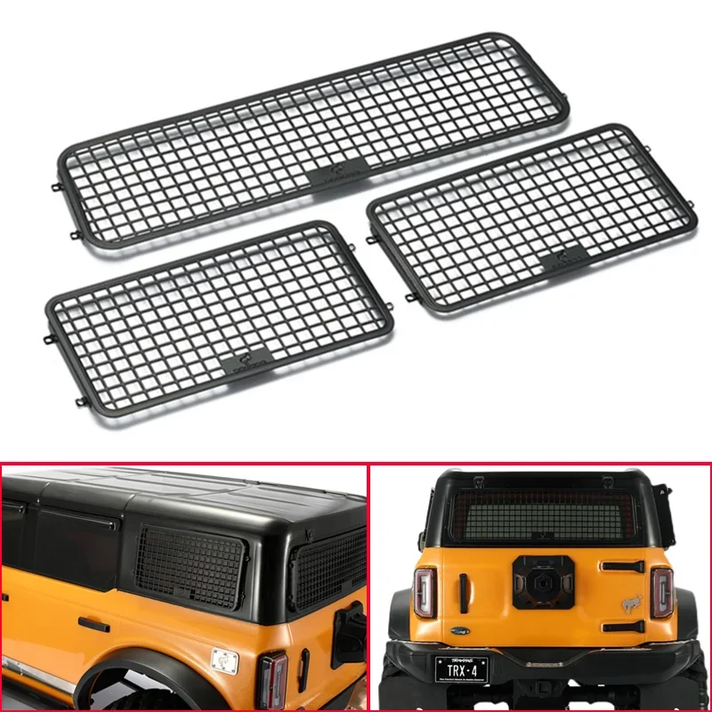 니로 그릴 금속 시뮬레이션 윈도우 메쉬 측면 및 후면 윈도우 그릴, 1/10 RC 크롤러 자동차 Traxxas TRX4 포드 ...