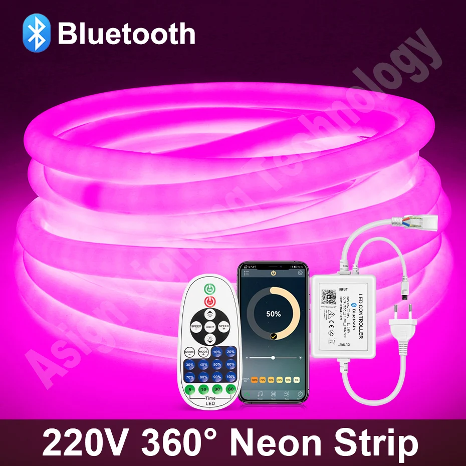 220V-120leds-m-Led-Strip-Light-IP67-Waterproof-360-Degree-Round-Tube ...