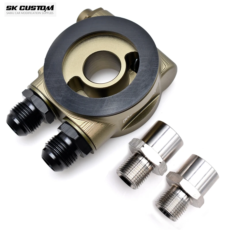 Oil Radiator Adapter Car Aluminum Universal Filter Modification Oil ...