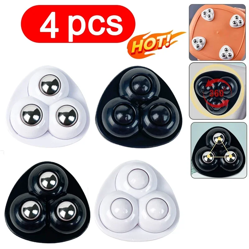 4pcs-Mute-Rollers-For-Furniture-Self-Adhesive-3-Beads-Ball-Wheels ...