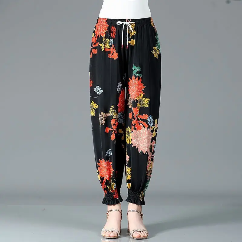 Summer-Women-s-Pants-Vintage-Floral-Printed-Casual-Harem-Pants-Elastic ...
