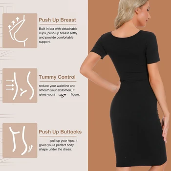 Shapewear Dresses Women Full Body Shaper Control Slips Built in ...