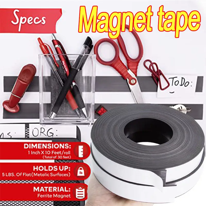 Self Adhesive Magnetic Tape Cuttable Rubber Magnetic Strip for Fridge ...