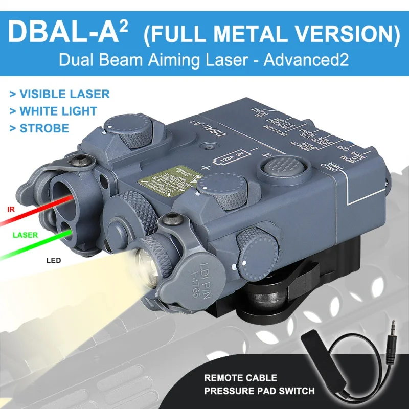 DBAL-A2 Dual Beam Aiming Laser IR & Green Laser LED White Light Illuminator Full Metal with ...