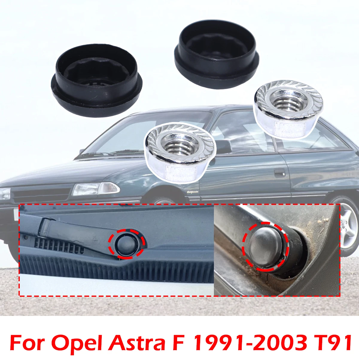For Opel Vauxhall Astra F T91Car Front Windshield Wiper Arm Nut Screw ...