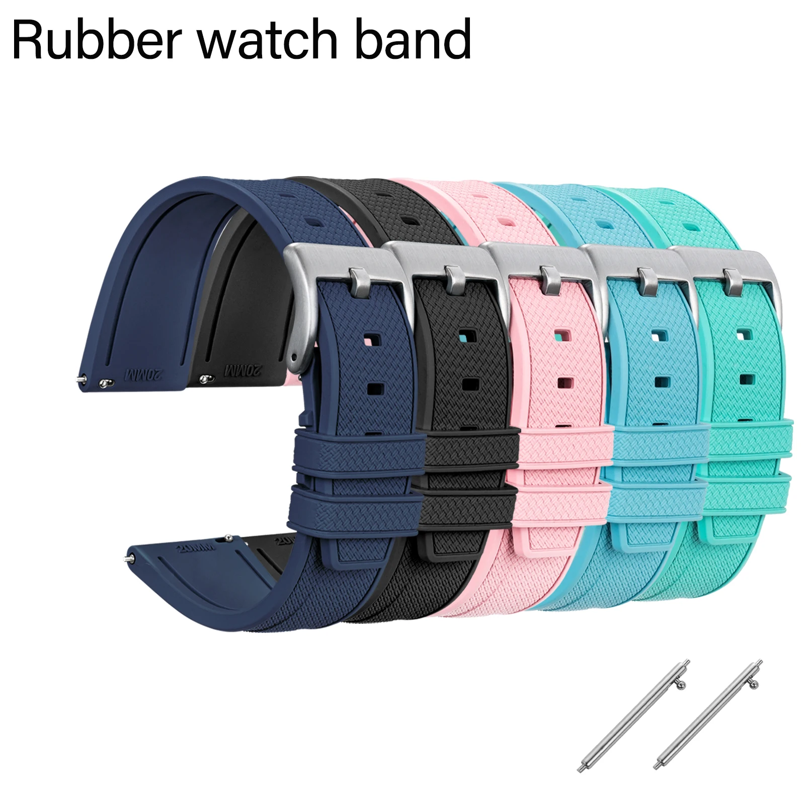 Premium Silicone Watch Band Fast Release Rubber Watch Strap 20mm 22mm ...