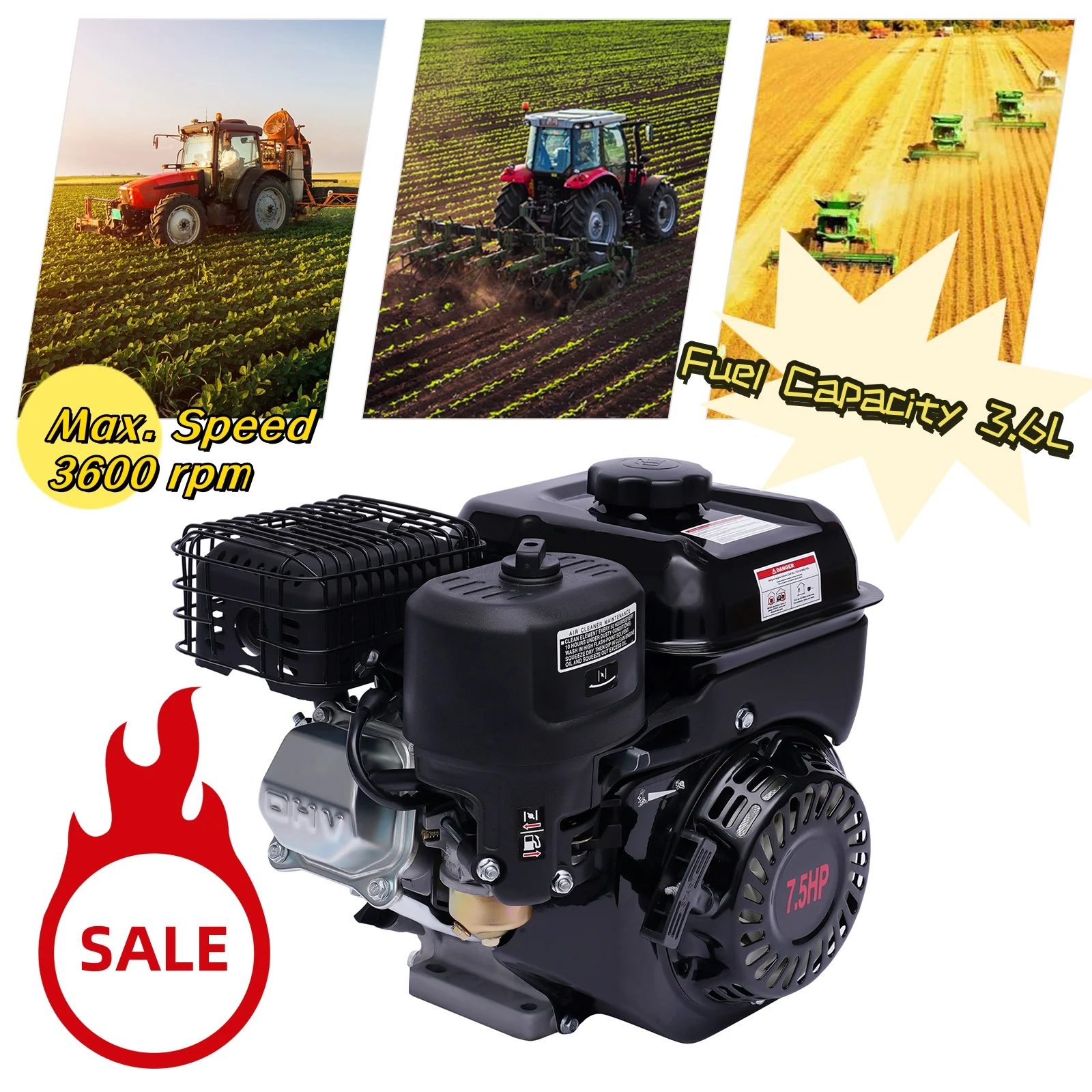 4-Stroke-7-5-HP-Gasoline-Engine-Single-Cylinder-Kart-Air-Cooling-Engine ...