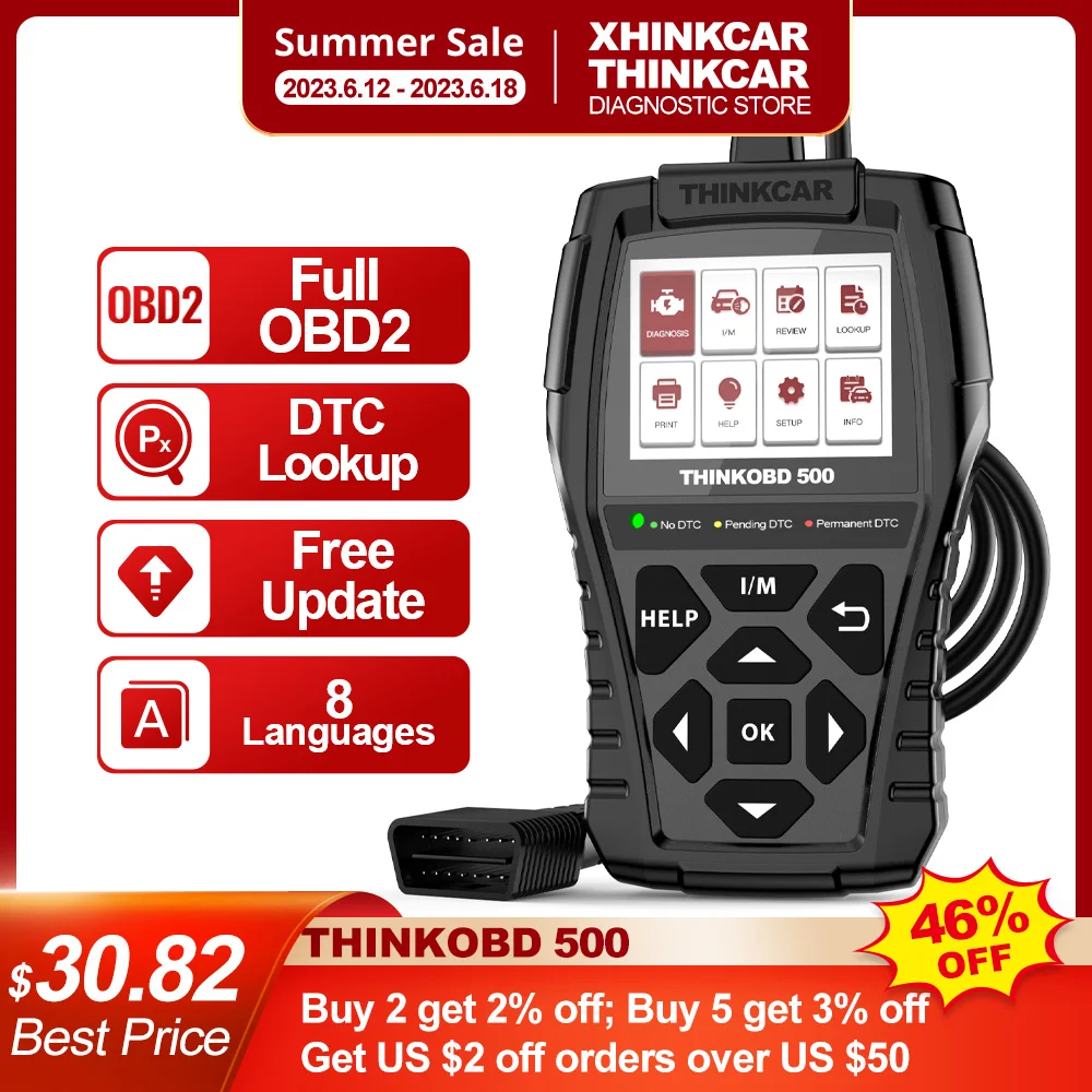 THINKCAR THINKOBD 500 Car Diagnostic Tools, Auto Obd2 Scanner ...