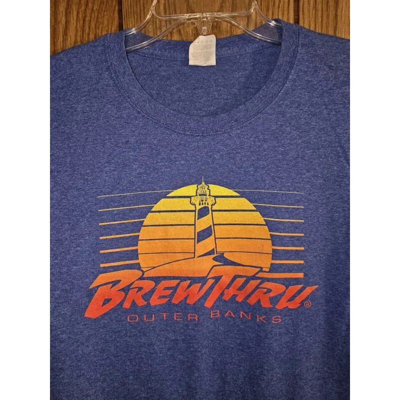 Camiseta-masculina-de-mangas-longas-ou-curtas-Brew-Thru-OBX-Am-rica-do ...