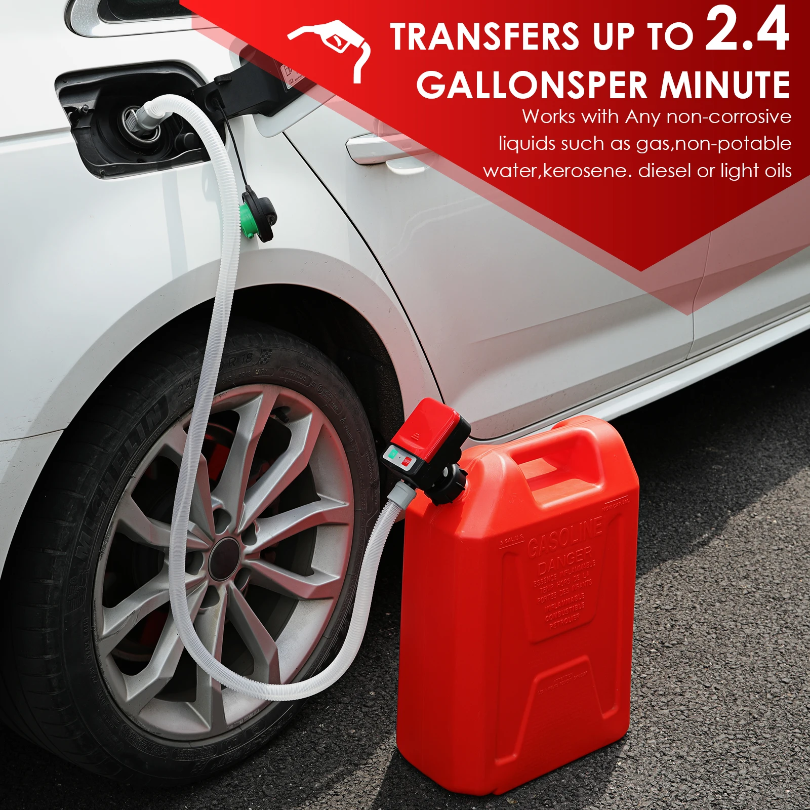 4-AA-Battery-Powered-Fuel-Transfer-Pump-w-Flexible-Intake-hose-and-No ...
