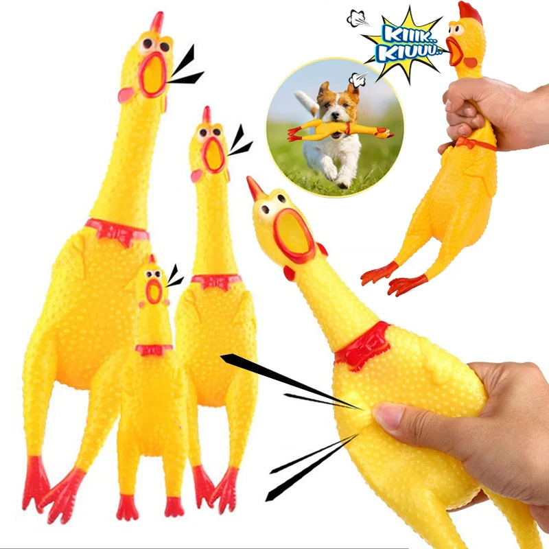Funny-Cartoon-Rubber-Screaming-Chicken-Toy-Shrilling-Chick-Squeeze ...