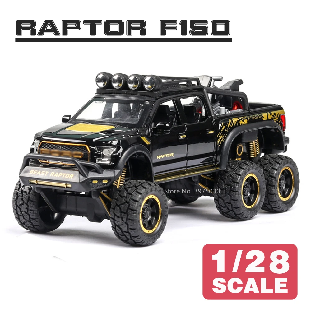 1-28-Raptor-F150-G63-Pickup-Big-Wheels-Car-Model-Toy-Alloy-Diecast ...
