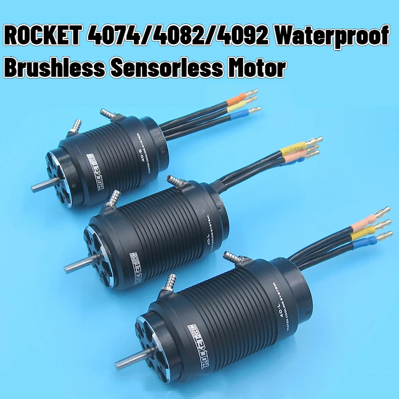 ROCKET-4074-4082-4092-4-Pole-Brushless-Sensorless-Waterproof-Motor-Water-Cooling-Jacket-Set-RC ...