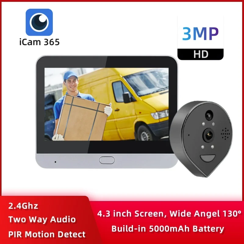3MP-Security-Protection-Home-Peephole-Doorbell-iCam-365-Video-Call ...