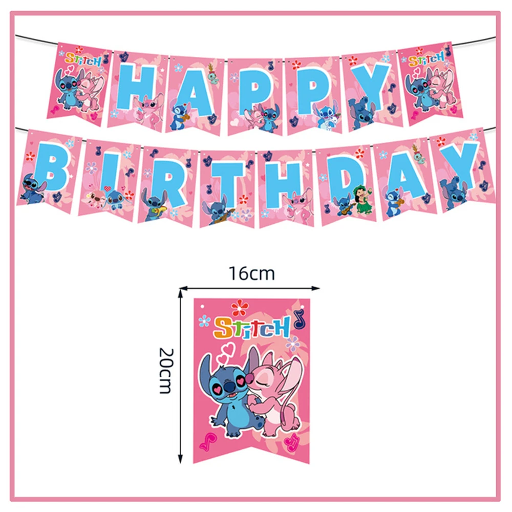 Suministros para decoraciones de fiesta de cumpleaños de Disney Stitch ...