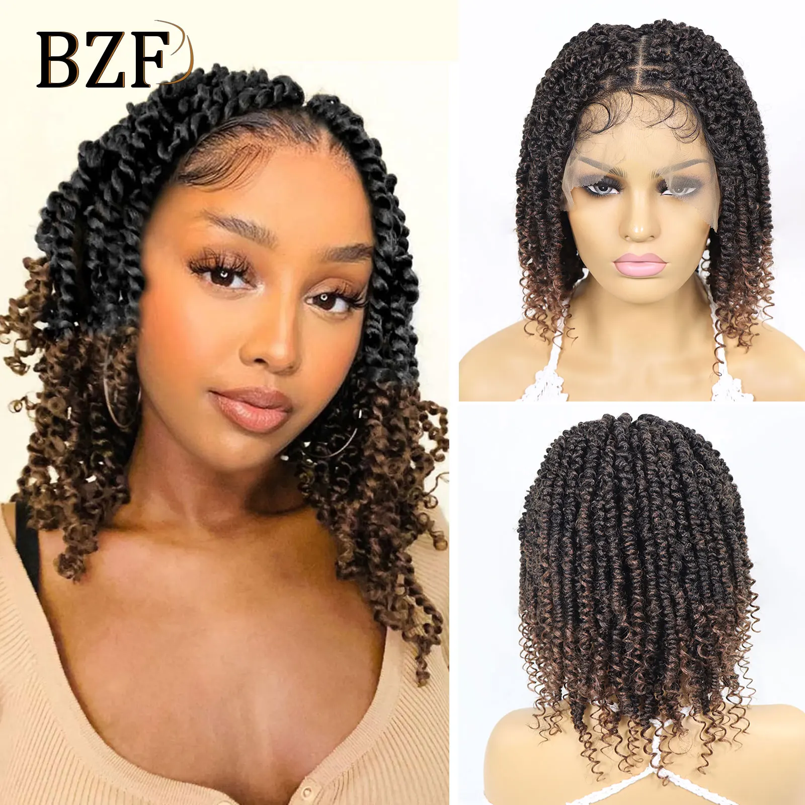 12-T30-Brown-Passion-Twist-Wigs-Curly-Ends-Square-Part-Blonde-Bob ...