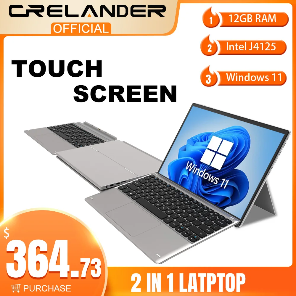 Crelander F123g 2 In 1 Laptop 12.3 Inch Touch Screen 12gb Ram 1tb Ssd ...