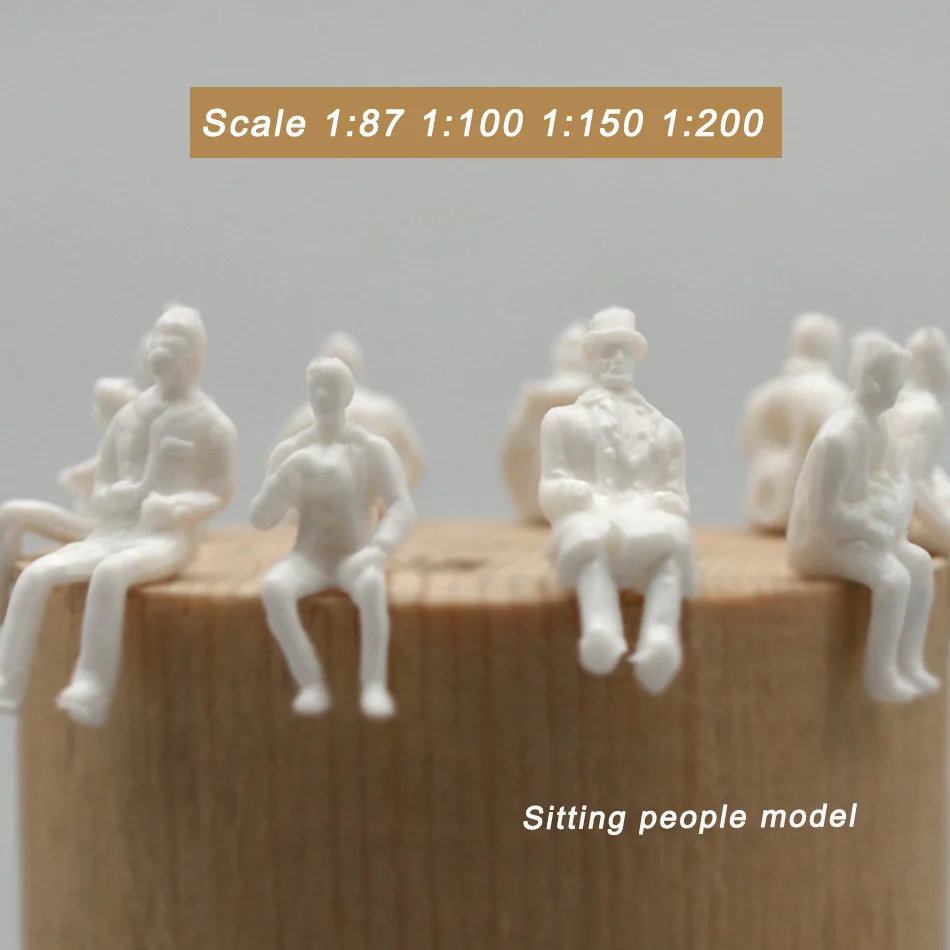 Scale 1:87/100/150/200 Sitting White People Model ABS Figures Man For ...
