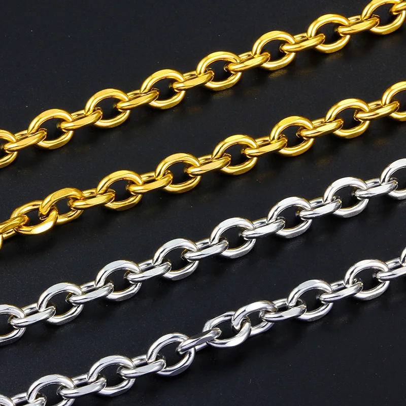 1M-Stainless-Steel-O-Link-Chain-8mm-width-Gold-Silver-Color-Metal-O ...
