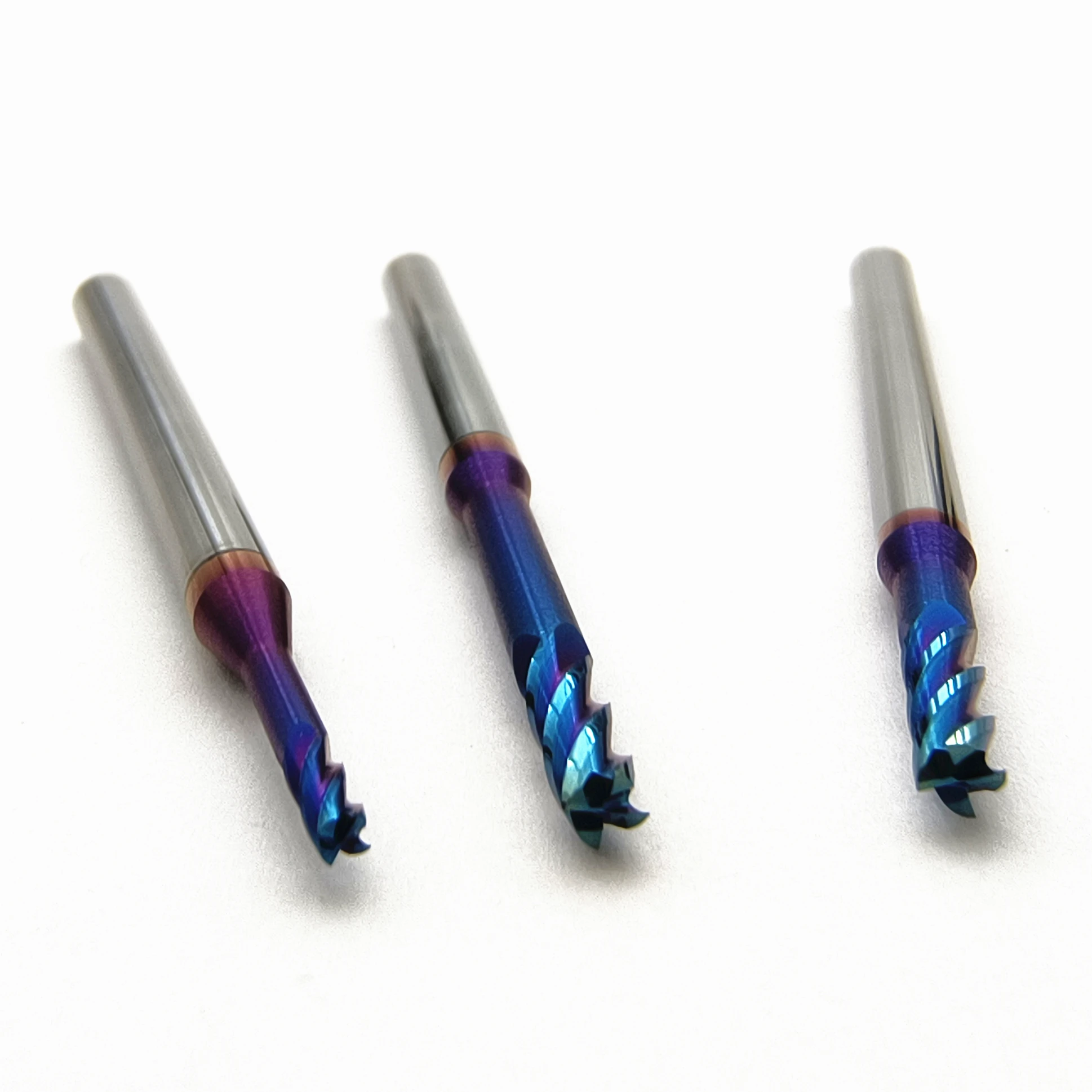 KLOT HRC65 Extended Reach Ultra Hard Naco Blue Coated Solid Carbide End ...