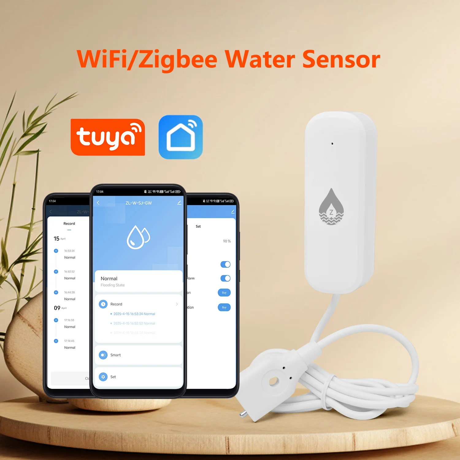 Tuya Zigbee Water Sensor WiFi Water Level Leak Detector Smart Home ...