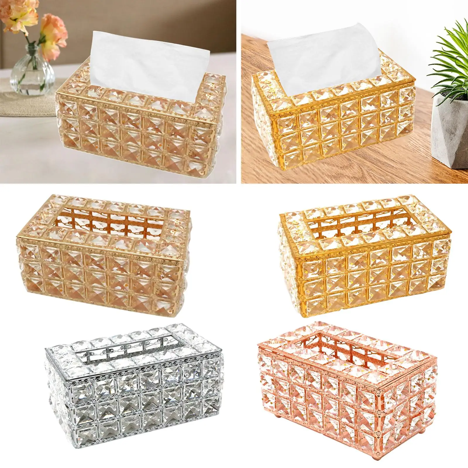 Tissue-Box-Holder-Crystal-Tissue-Box-Rectangular-Decorative-Napkins ...