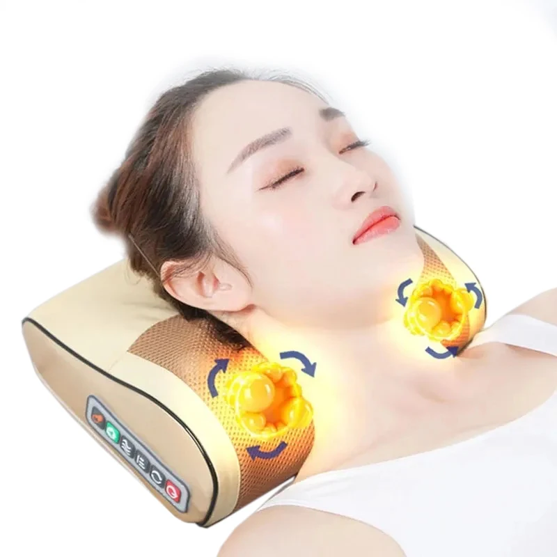Massage-Pillow-Neck-Massager-Infrared-Heating-Electric-Back-Body ...