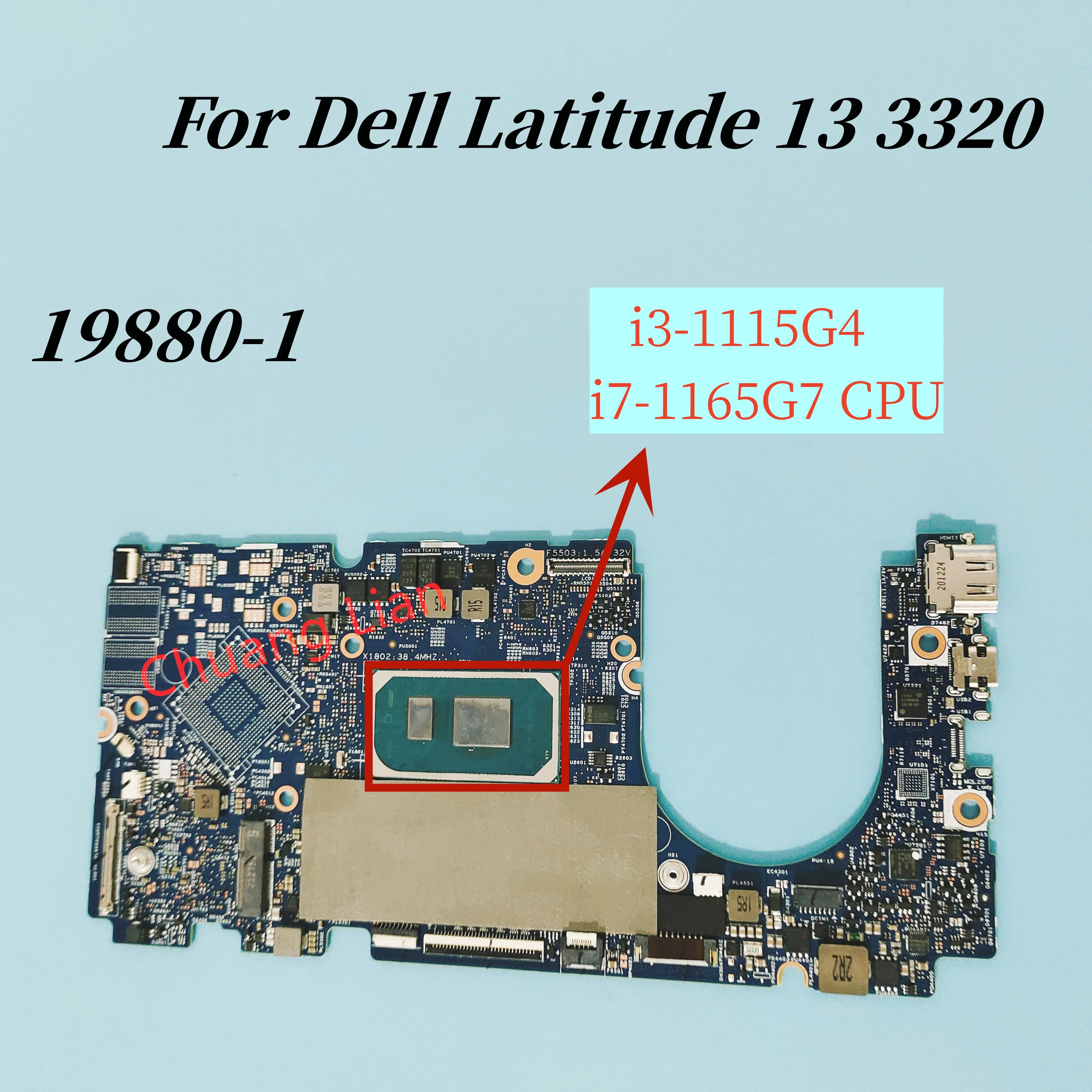 19880-1 For Dell Latitude 13 3320 Laptop Motherboard With i3-1115G4 ...
