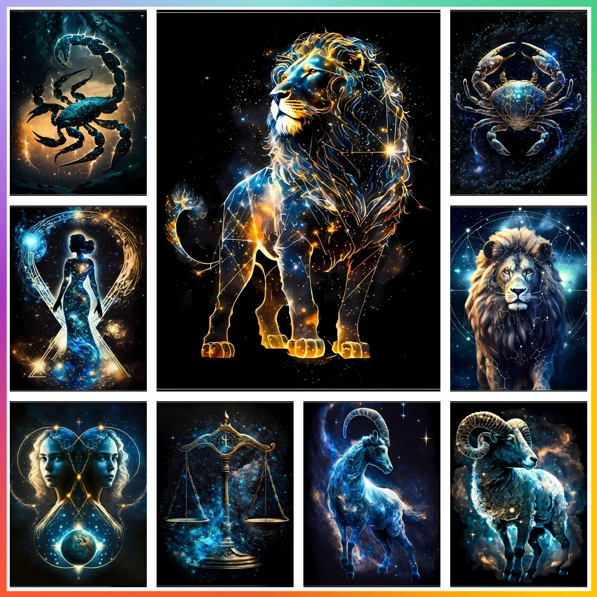 Zodiac Star Sign Diamond Painting Cross Stitch Puzzle Mosaic Embroidery ...