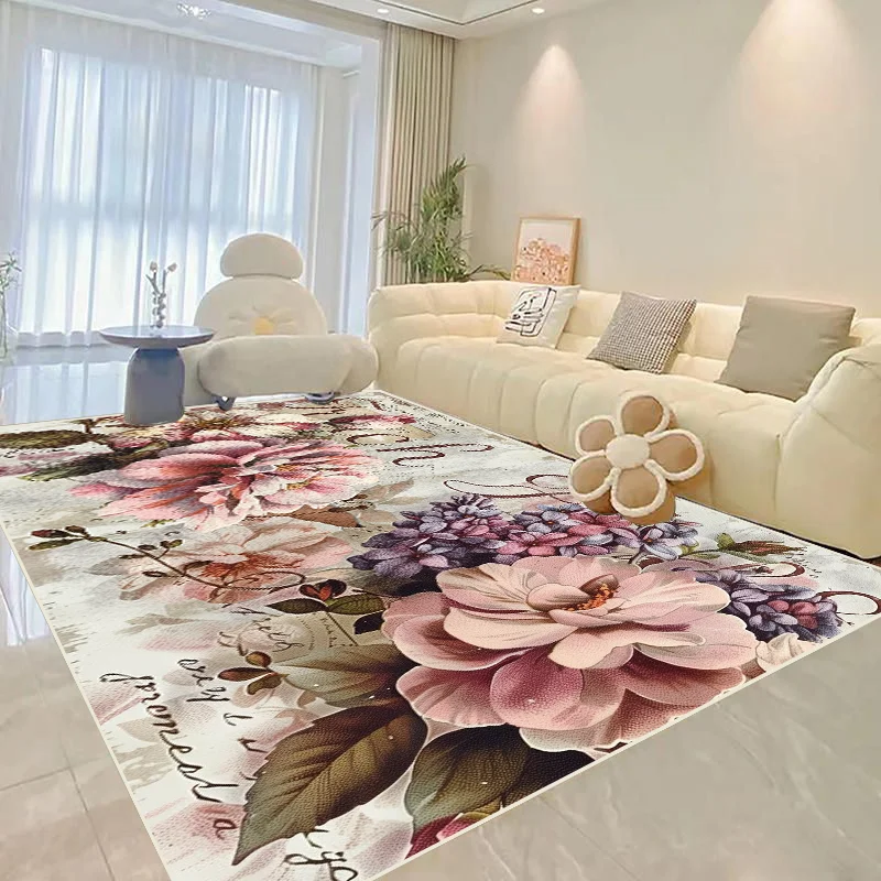 Living Room Decoration Flower Carpets Modern Home Light Luxury Rug ...