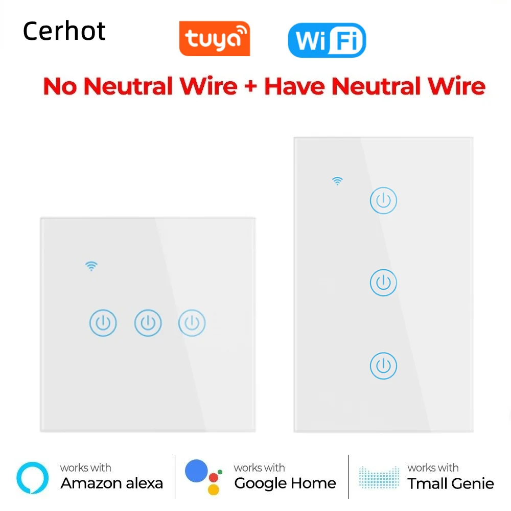 Cerhot-Tuya-Smart-Switch-Without-Neutral-Wire-Wifi-Switch-1-2-3-4Gang ...