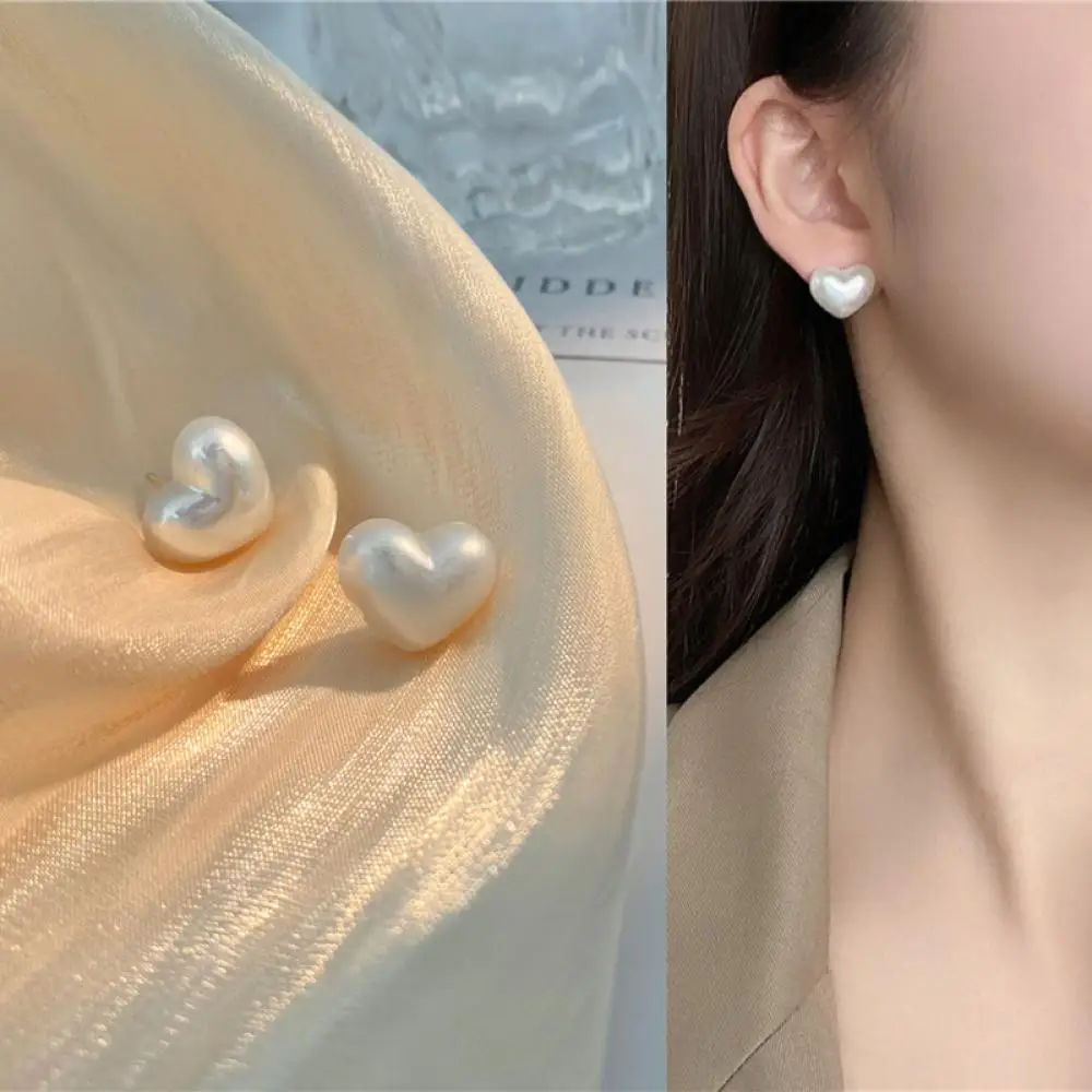 Heart Pearl Earrings for Women Jewelry Making Cute Romantic Earrings Elegant Fashion Minimalist Style Stud Earrings for Women AliExpress
