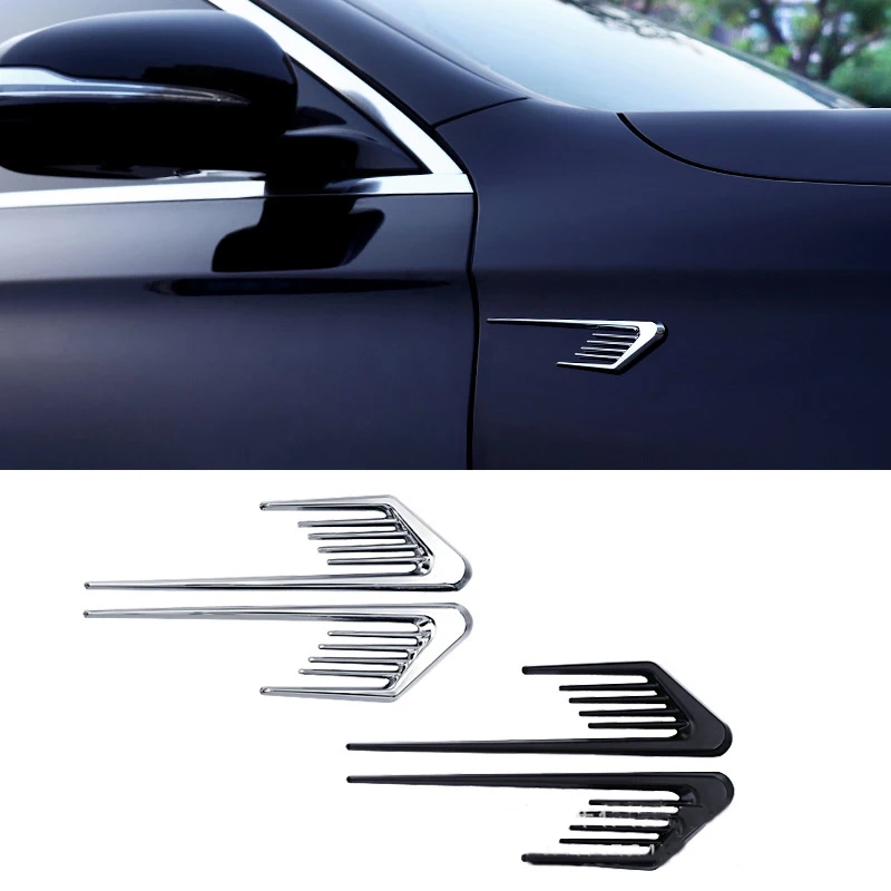 Car-fender-side-tail-mark-car-stickers-metal-simulation-shark-gills ...