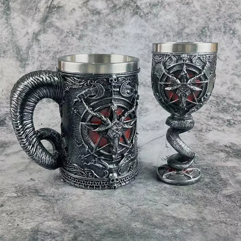 Creative Devil Claw Beer Mug Resin Stainless Steel Liner Double Wall ...